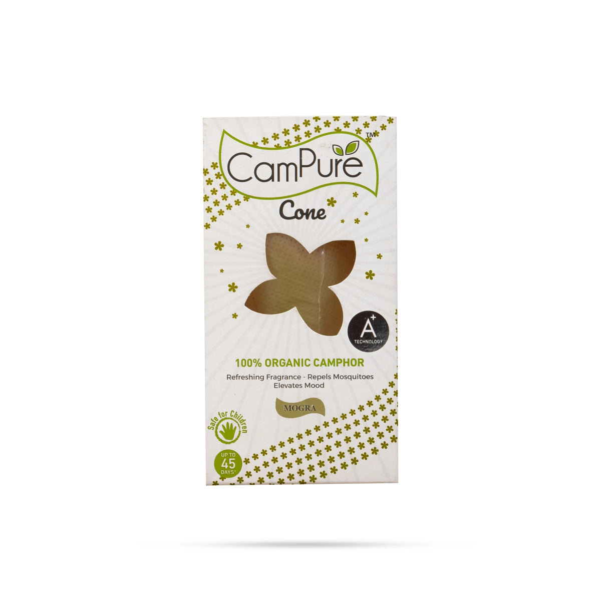 Campure Cone Mogra - 60 Gms | Organic Camphor/ Refreshing Fragrance