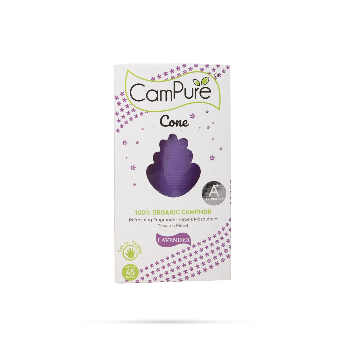 Campure Cone Lavender - 60 Gms | Organic Camphor/ Refreshing Fragrance