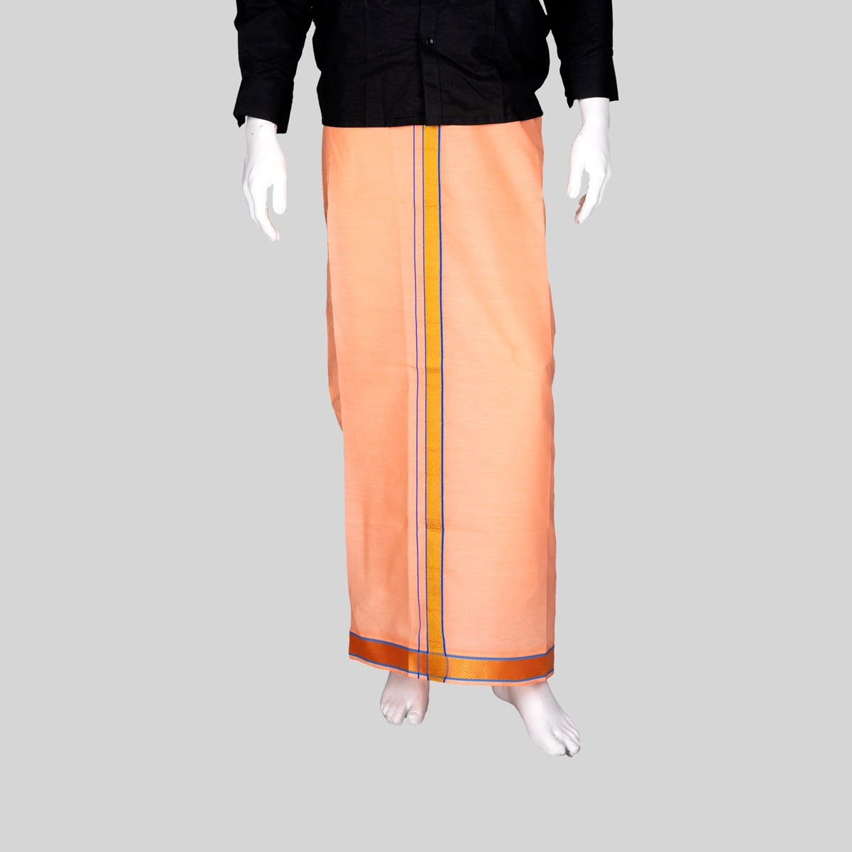 Giri - Orange Dhoti | Traditional Dress | Colour Mundu — Giri Trading ...