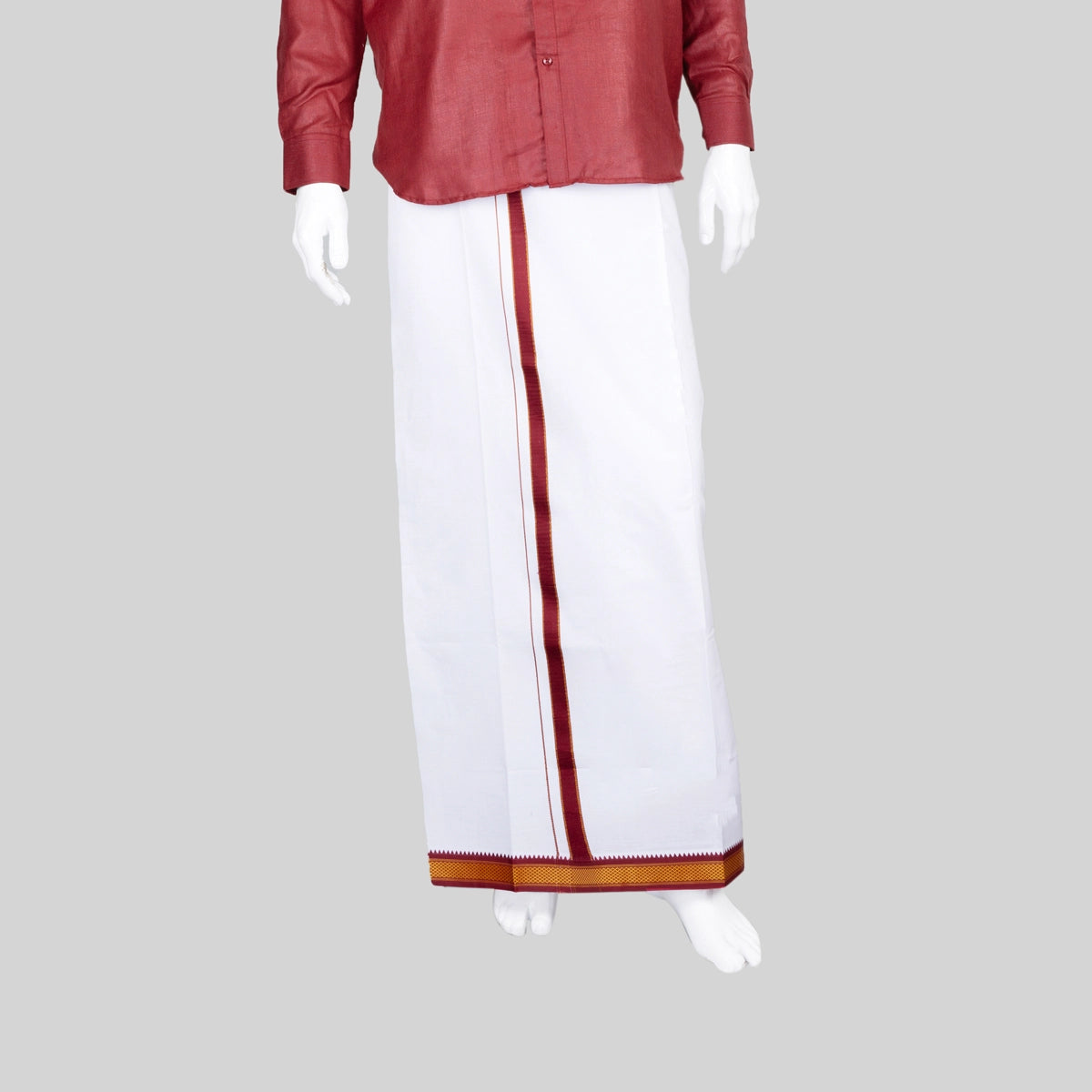 Giri - White Vesti | Angavastra | Pooja Dhoti
