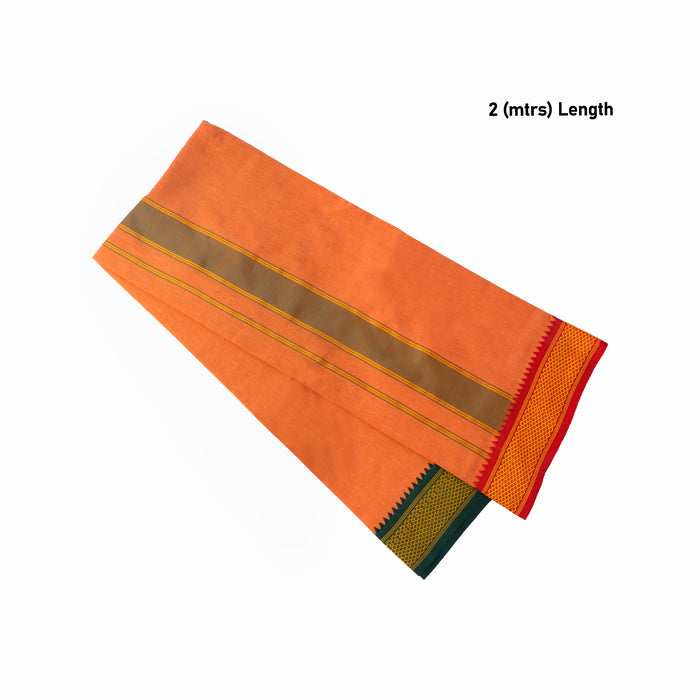 Veshti - 2 Mtrs | Ayyappa Thalapathi Border Dhoti/ Kavi Vesti for Men ...