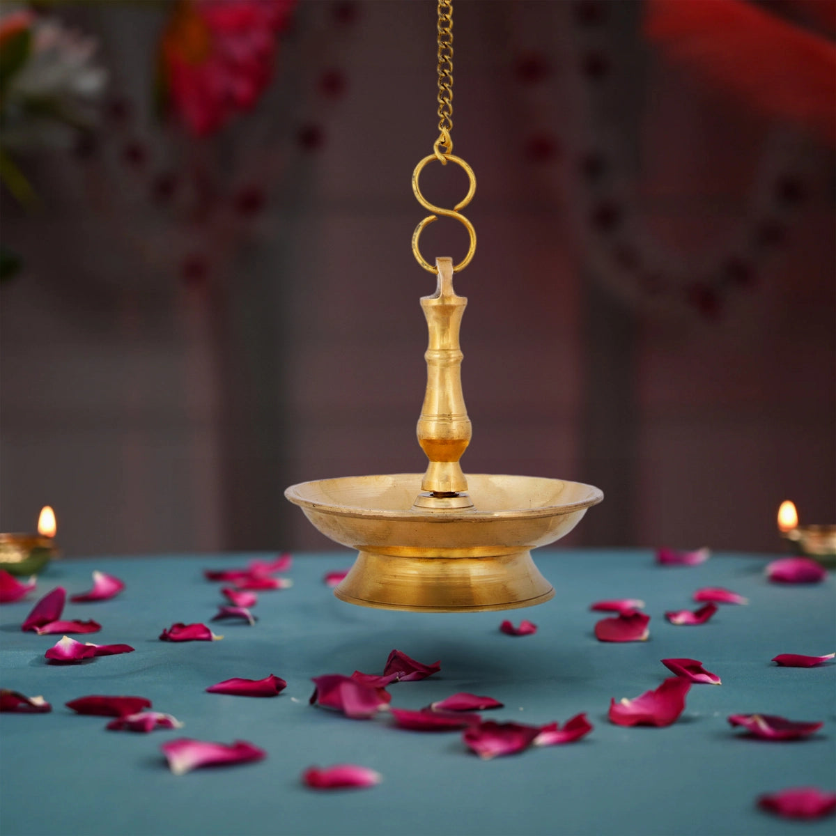 Giri - Chakra Hanging Diya | Brass Hanging Lamp | Hanging Deepam