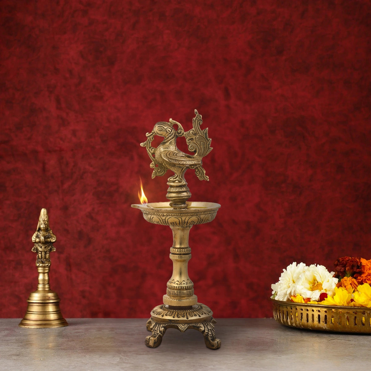 Giri - Peacock Oil Lamp | Design Oil Lamp | Lamp For God