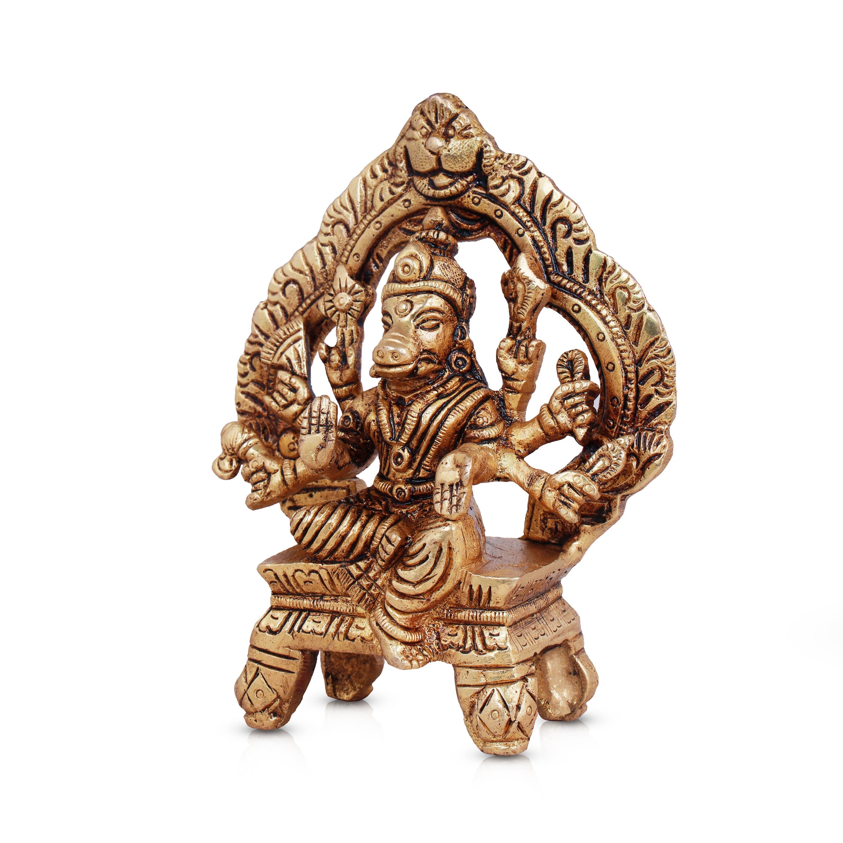 Varahi Amman Statue - 4.5 Inches | Varahi Idol/ Antique Brass Statue/
