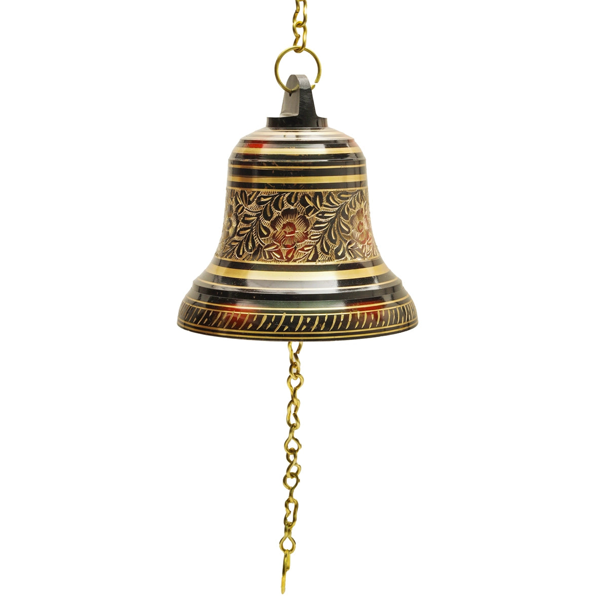 Giri - Brass Hanging Bell Enamel with Chain | Temple Bell