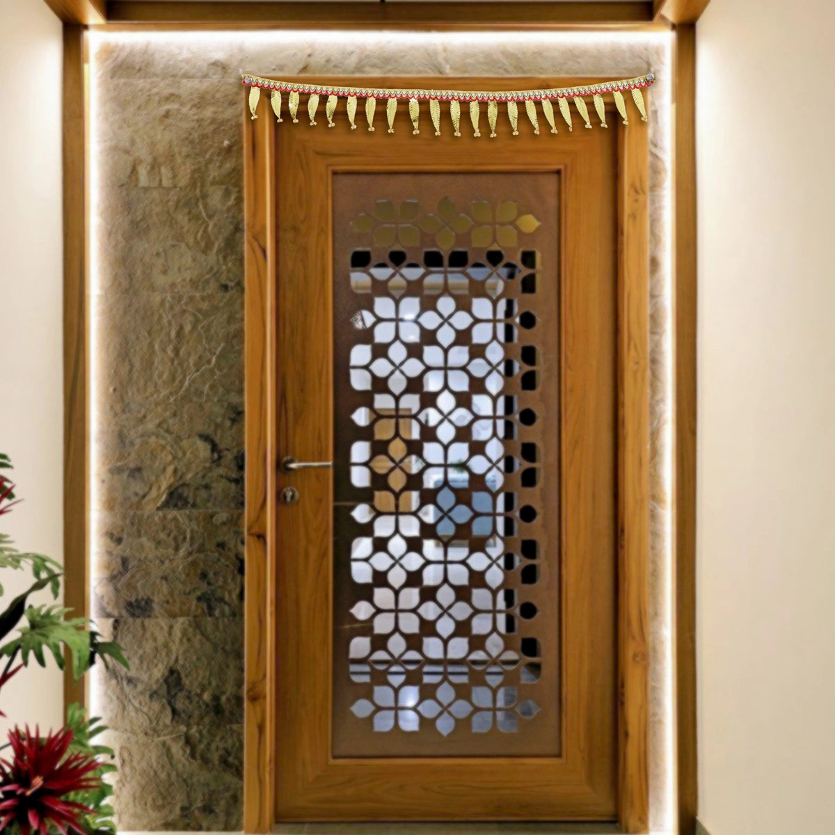 Giri - Toranam | Gold Green Thoranam | Leaf Toran