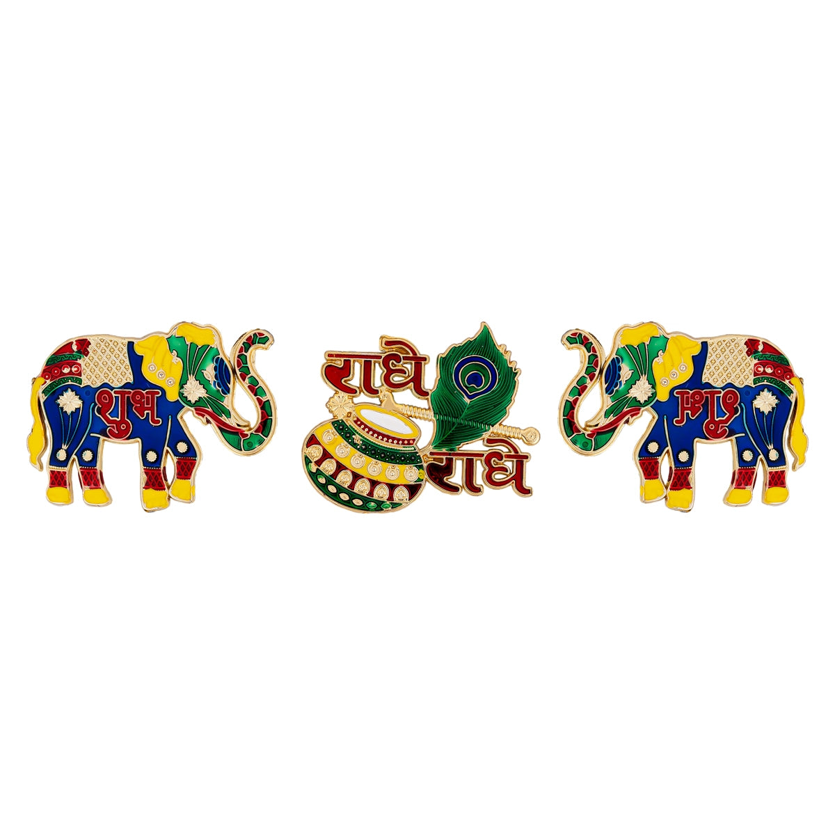 Giri - Elephant With Radha Sticker | Radhe Krishna Sticker | Pooja Decors