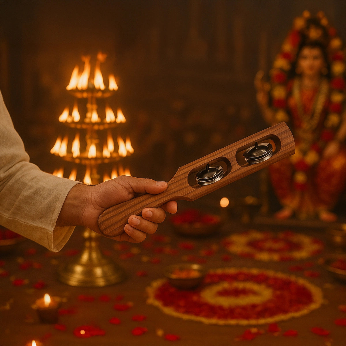 Giri - Wooden Hatheli | Musical Instrument | Hand Jingles for Bhajan