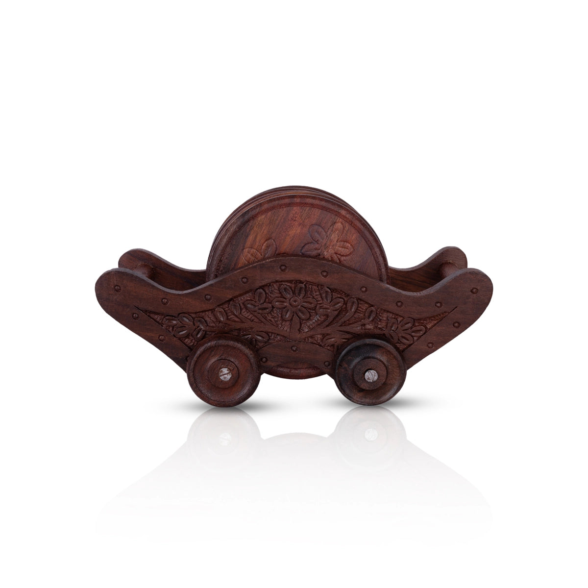 Giri - Wooden Coaster Set | Wooden Tea Coaster | Trolley Shape Coaster