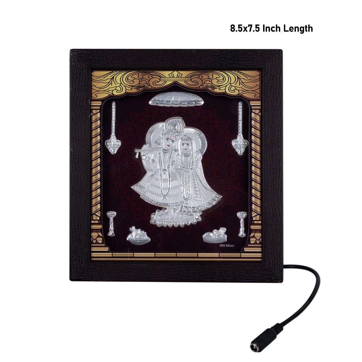 Giri - Radhakrishna Photo Frame | Silver Frame | LED God Photo Frame