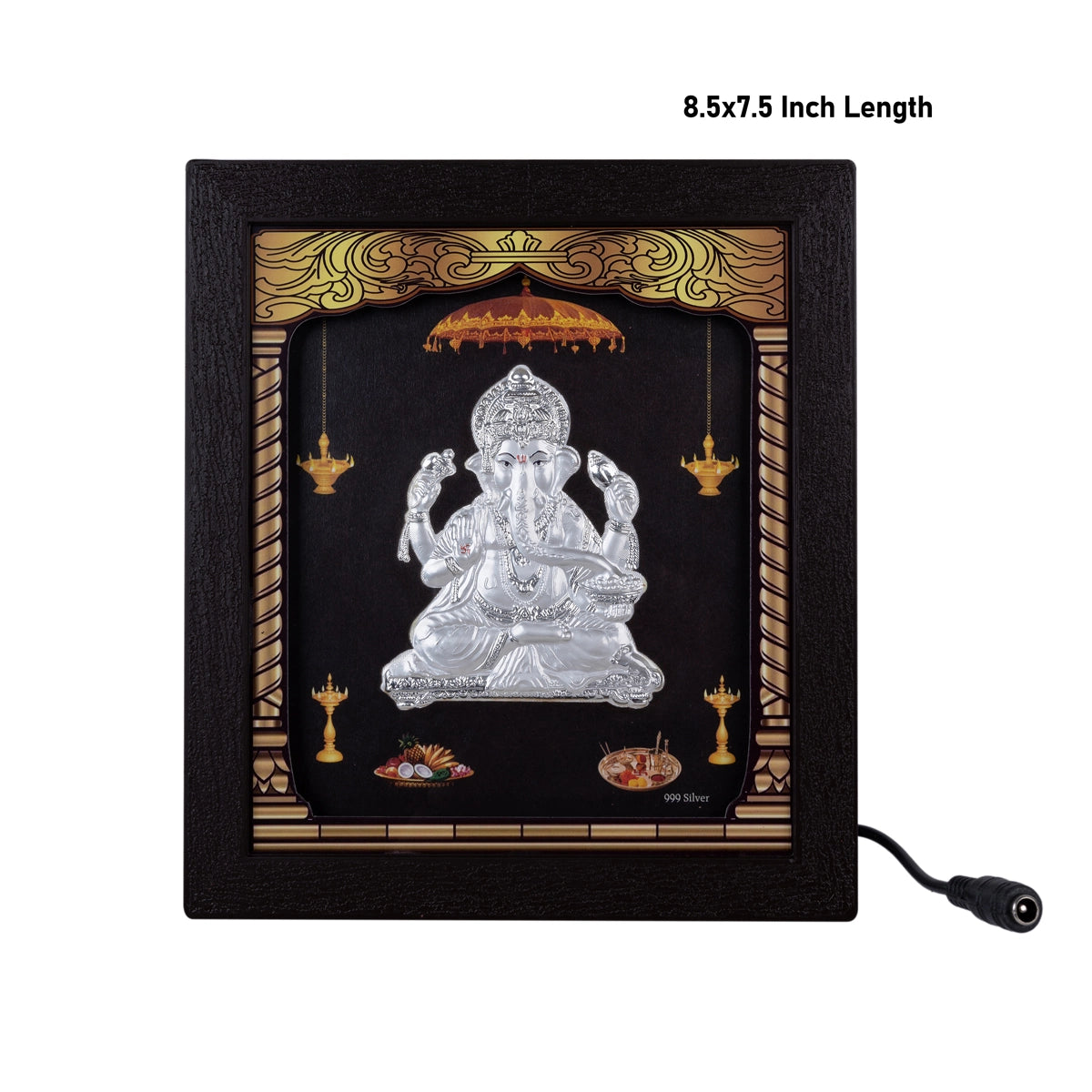 Giri - Ganesha Photo Frame | Silver Frame | LED God Photo Frame