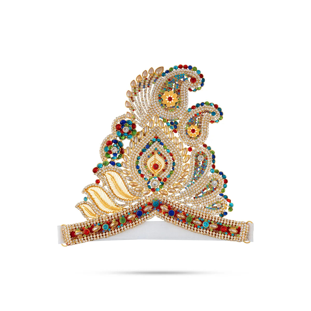 Stone Deity Crown | Temple God Kireedam | Velcro Crown