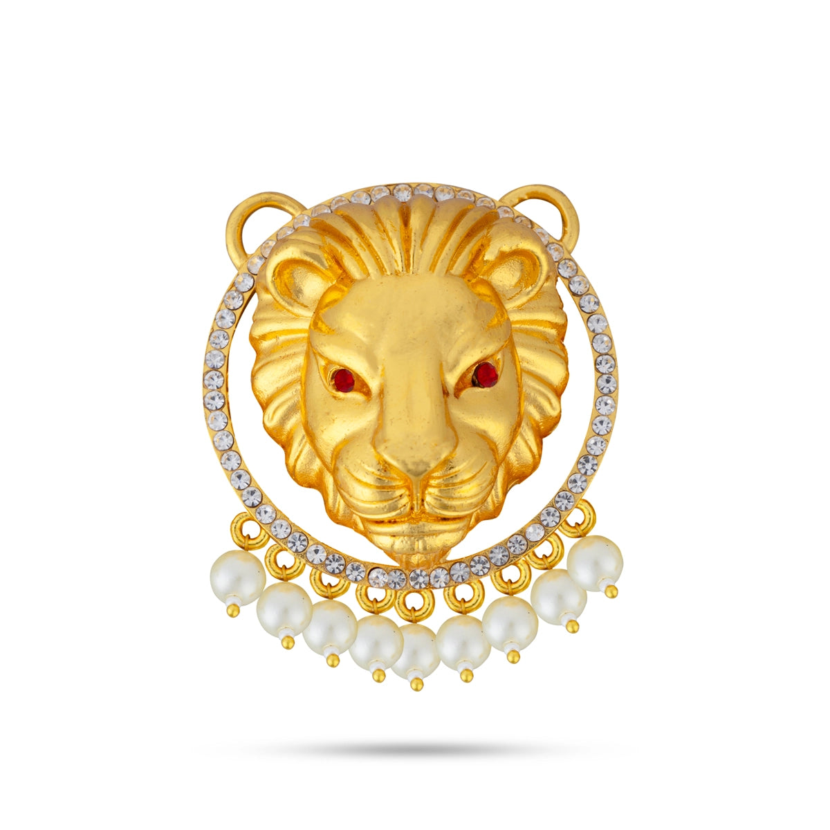 Stone Locket | Lion Head Locket | Gold Plated Dollar
