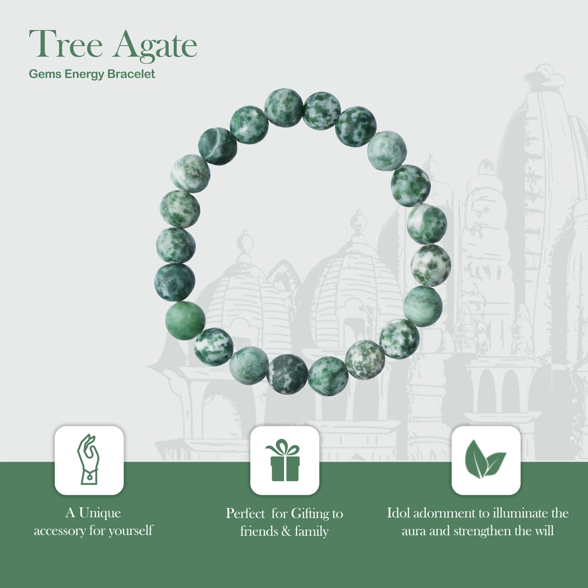 Giri - Tree Agate Bracelet | Natural Stone Bracelet | Crystal Bracelet ...