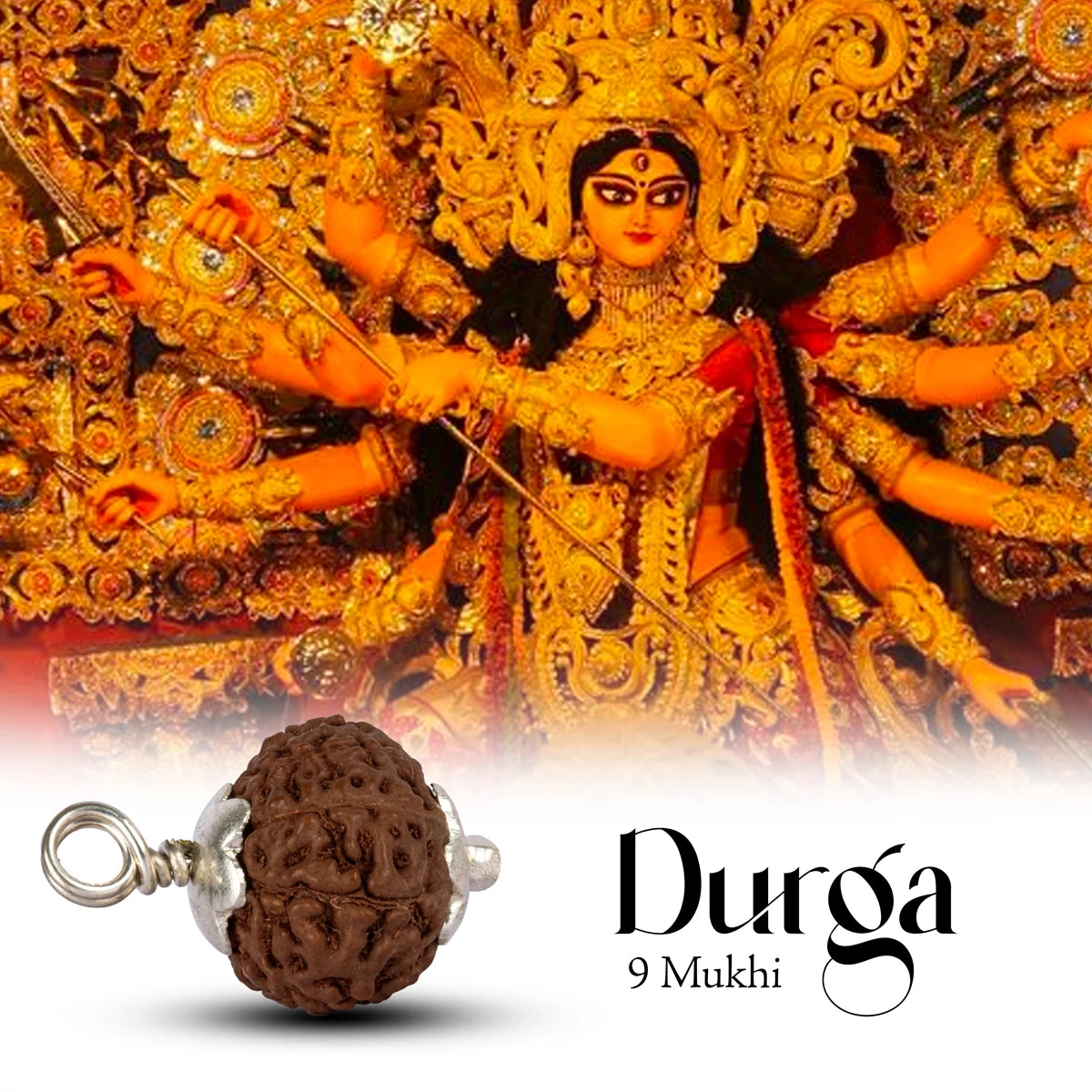 9 Face Rudraksha Pendant | Silver Cup Rudraksha Pendant/ Java Rudraksh ...