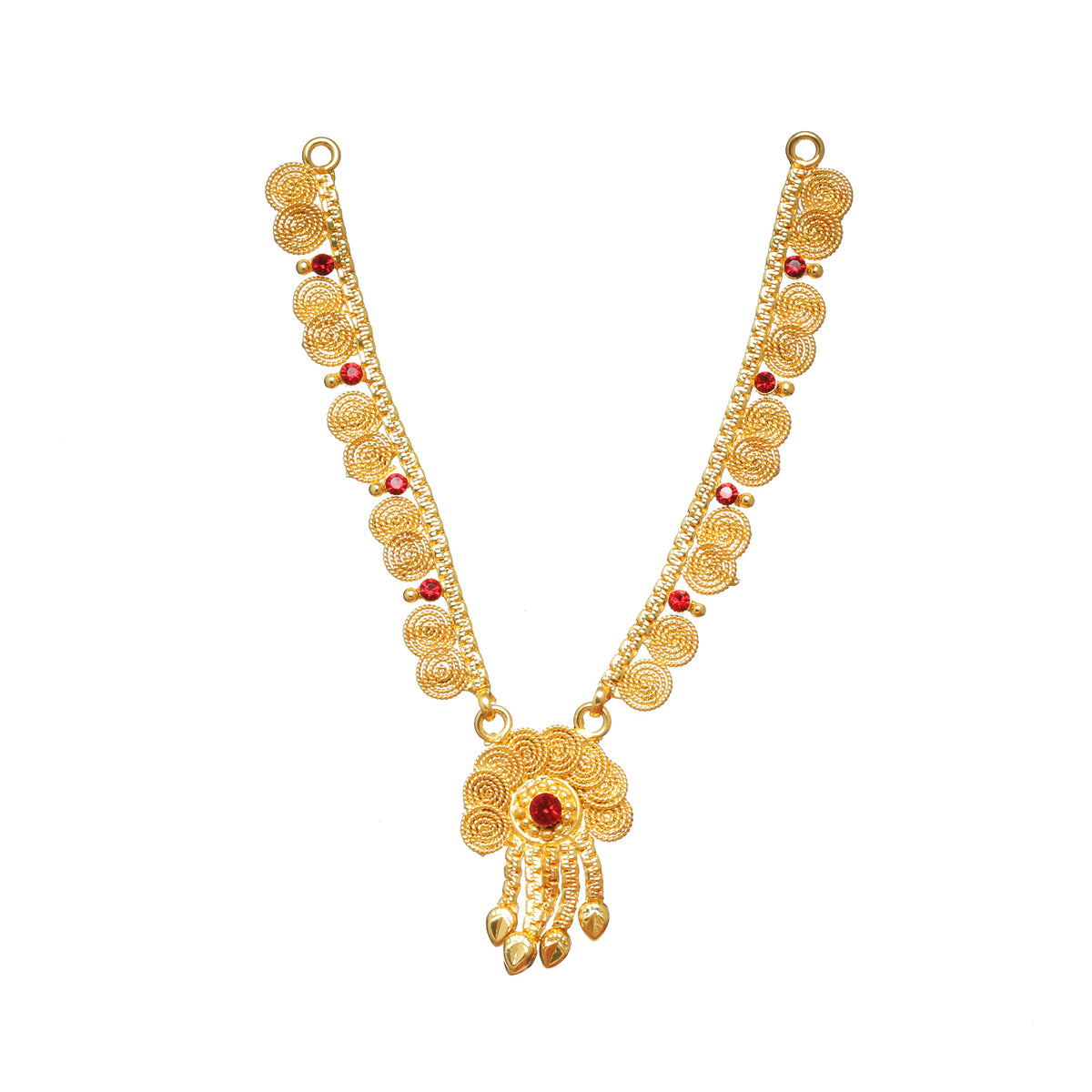 Mukut Mala Kundal Set - 5 Inches | Kiritam/ Crown/ Gold Polish Jewelle
