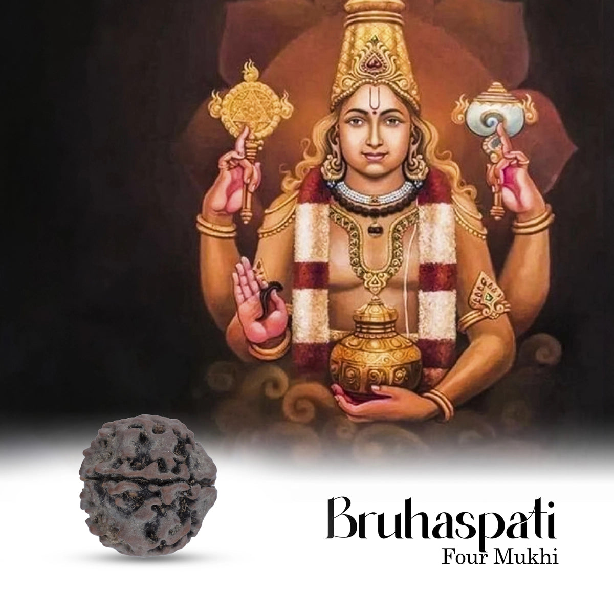 Giri - 4 Face Rudraksha | Original Ruthratcham | 4 Mukhi Rudraksha