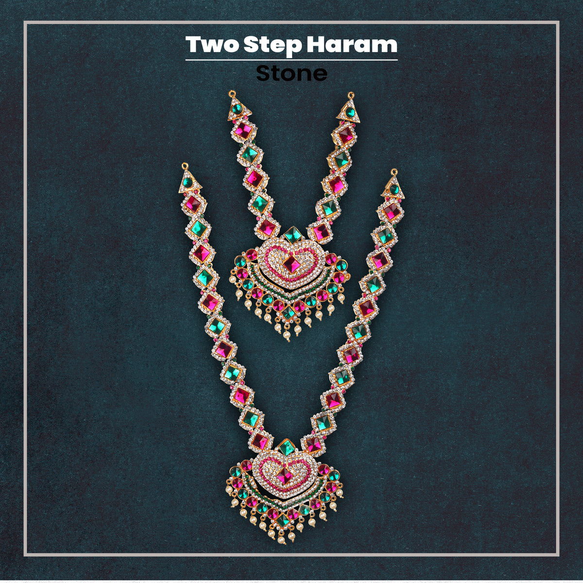 Giri - Stone Haram Set | Deity Jewellery | Stone Haram Set