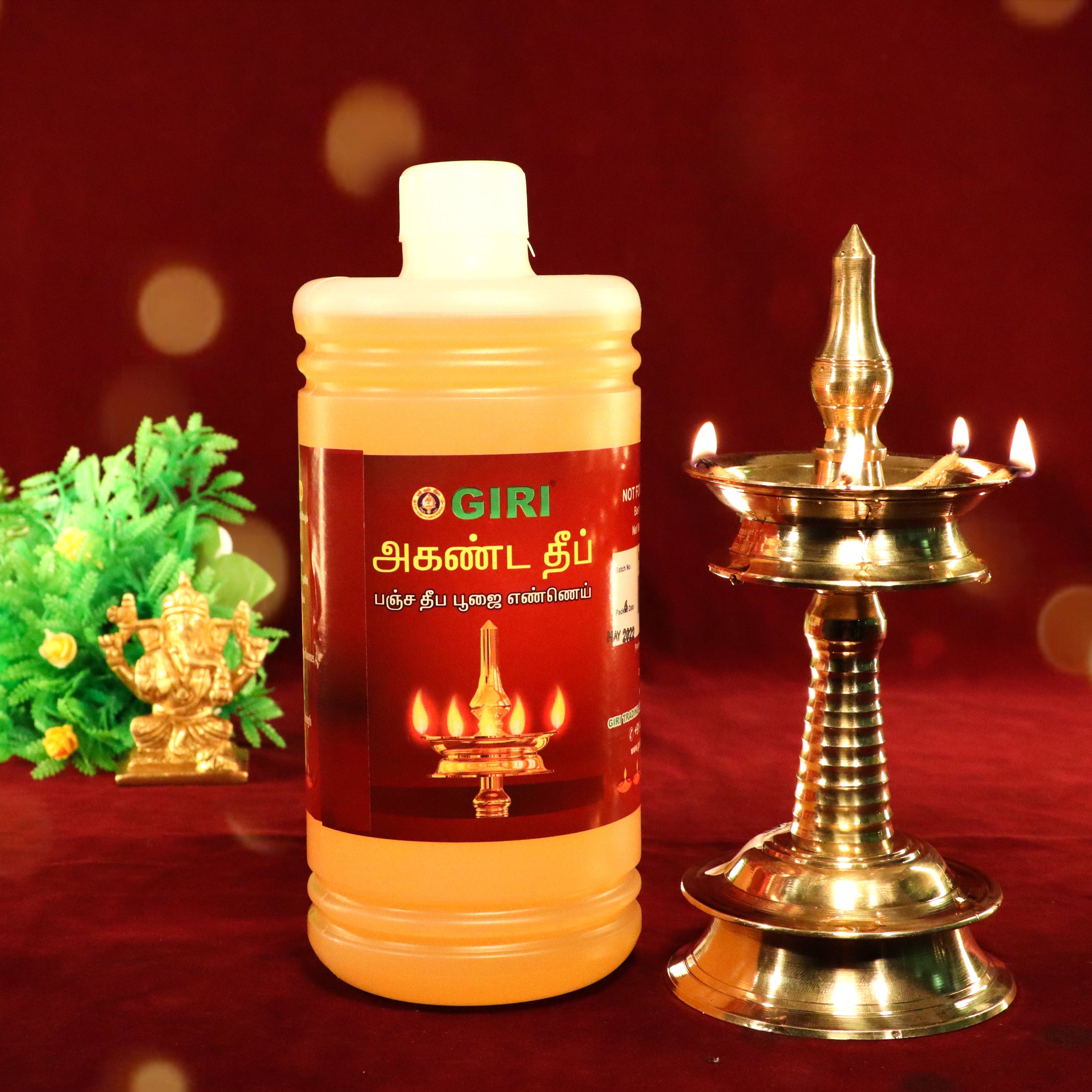Giri - Akhanda Pancha Deep Pooja Oil | Organic Lamp Oil | Diya Oil ...
