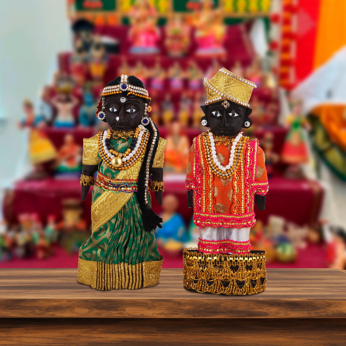 Giri - Marapachi Bommai with Alankaram | Wooden Golu Doll | Kolu Bommai ...