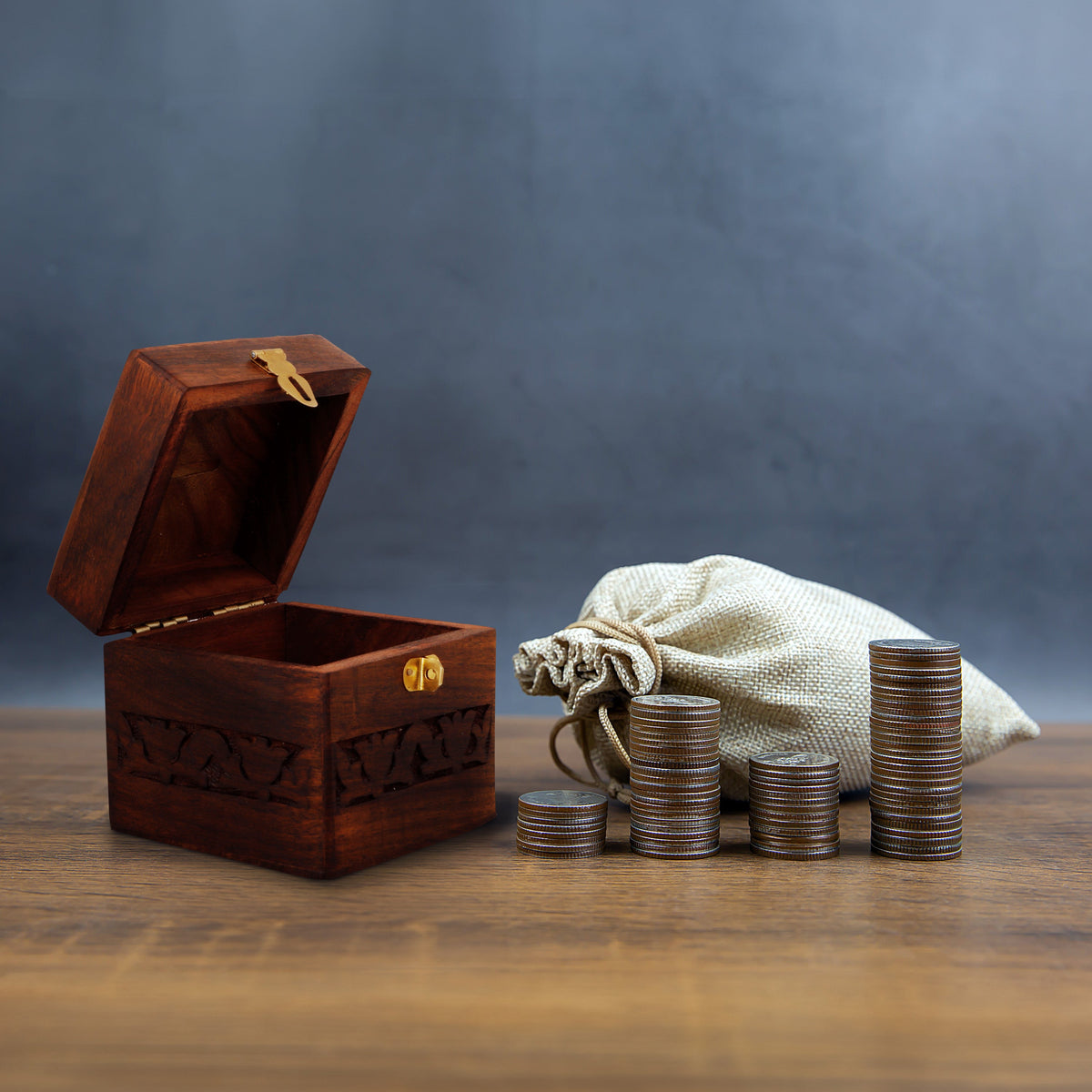 Giri - Money Box | Cash Box With Lock | Wooden Money Box