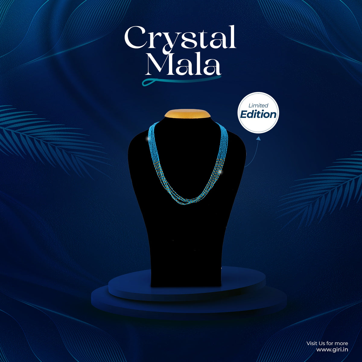 Giri - Sky Blue Crystal Mala | Traditional Mala | Crystal Moti Mala